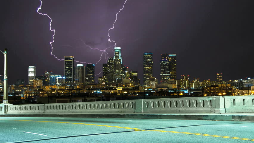 Thunderstorm and Lightning Strikes Over Stock Footage Video (100% ...
