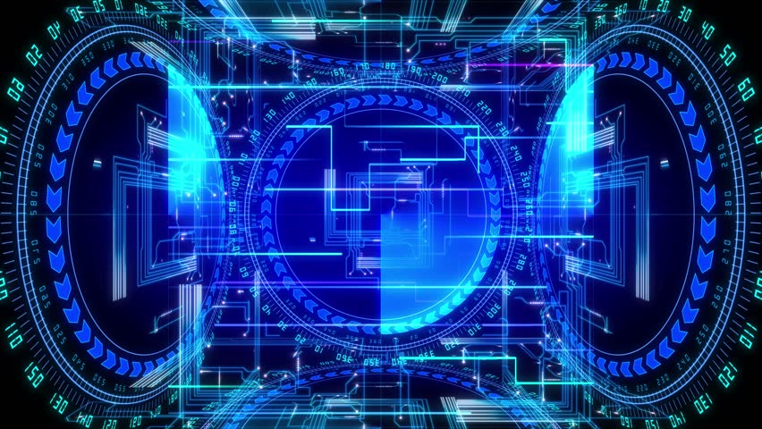 4K Futuristic Technological Abstract Motion Background, Floating ...