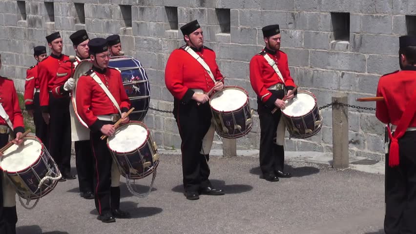 Colonial Military Marching Band In Williamsburg Virginia In Super Slow ...