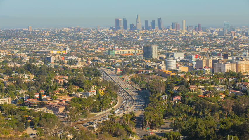 4K Hollywood Los Angeles City View Day Timelapse Vista Stock Footage ...