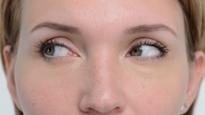 Closeup Of Human Female Eyes Looking Side. Full Hd Video Footage ...