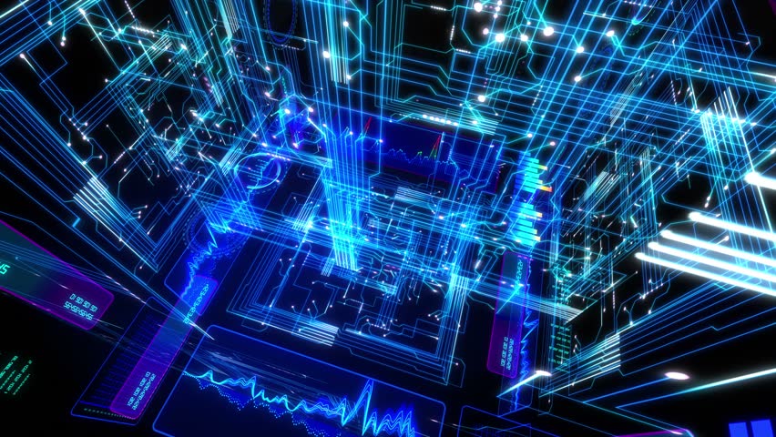 4K Futuristic Technological Abstract Motion Background, Seamless ...