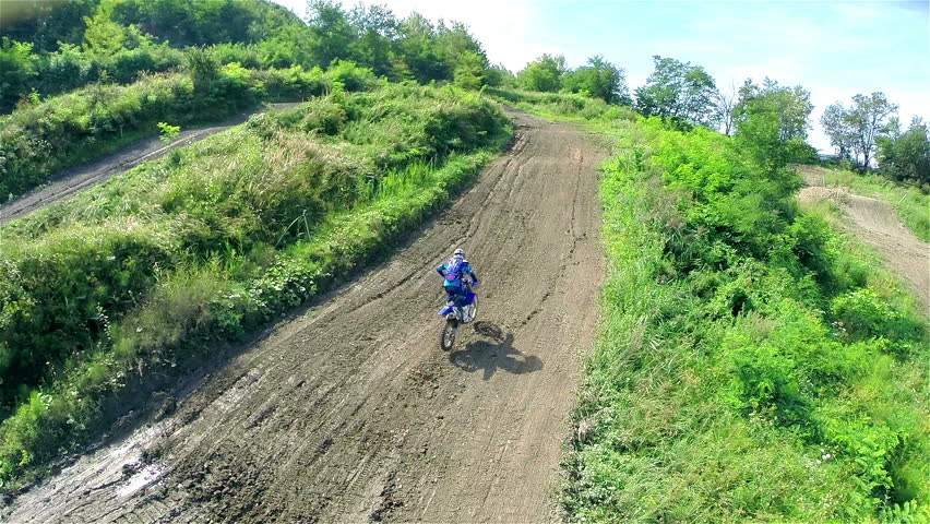 Stock video of motorbike racer speeding from under camera | 7355455 ...