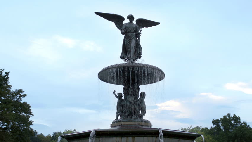 Bethesda Fountain, With The Famous Angel Of The Waters Statue Atop. The ...