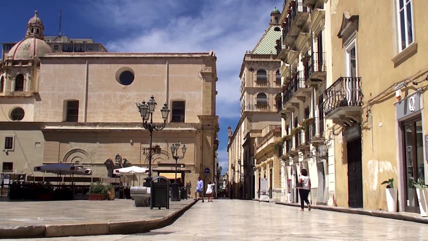 MARSALA, - AUGUST 25: Downtown Of Marsala City. August 25, 2014 In ...