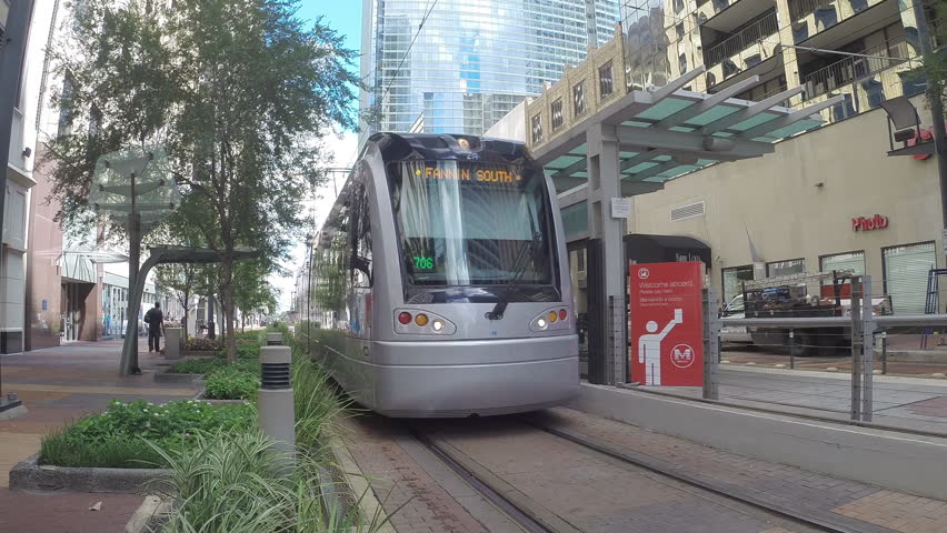 HOUSTON, TX - 2015: Vibrant Main Street Square Metro Light Rail Station ...