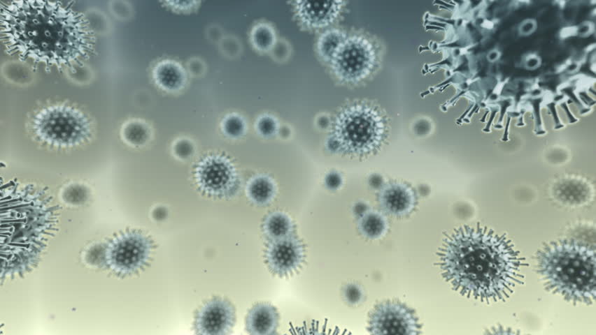 Herpes Virus Or Germs Microorganism Cells Under Microscope. Rapid ...