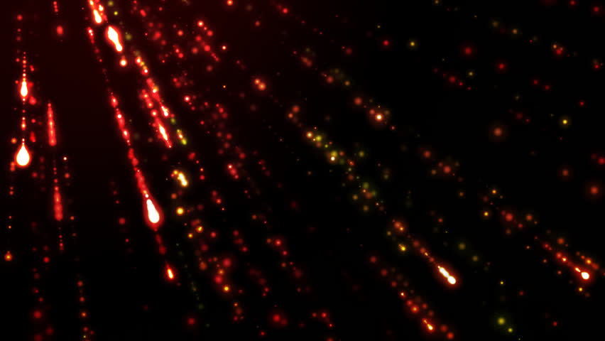 Abstract Animation Of Fire Rain. Volcano Eruption. Shining Particles On ...