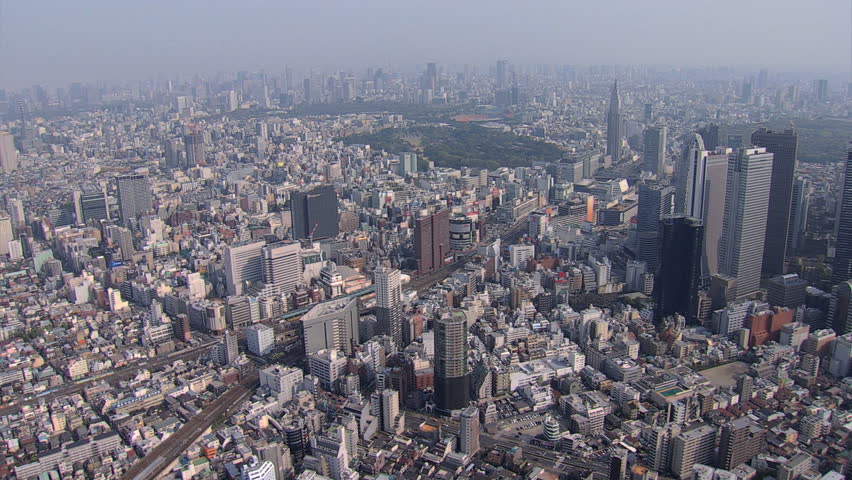 Vidéo de stock de aerial overhead metropolitan cityscape view city ...