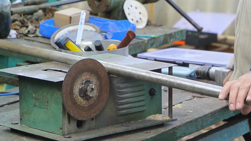 Cutting Metal Tube Grinder Stock Footage Video (100% Royalty-free ...