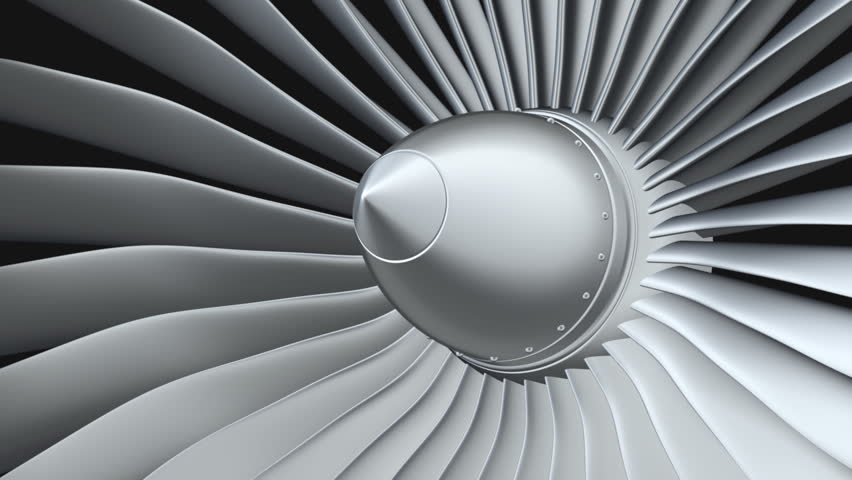 Jet Engine, Turbine Blades Of Airplane, 3d Animation Stock Footage ...