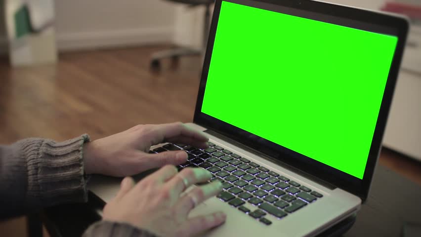 Computer Green Screen Typing Hands Stock Footage Video (100% Royalty ...