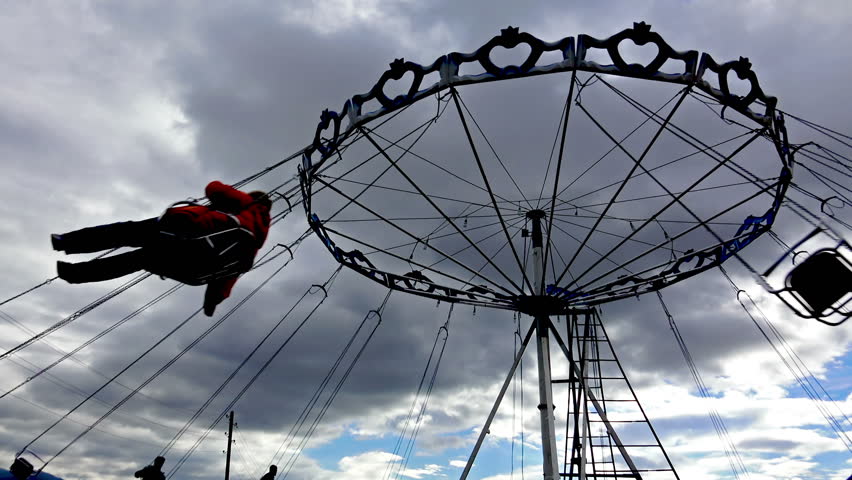 Thrill Ride at a Carnival. Stock Footage Video (100% Royalty-free ...