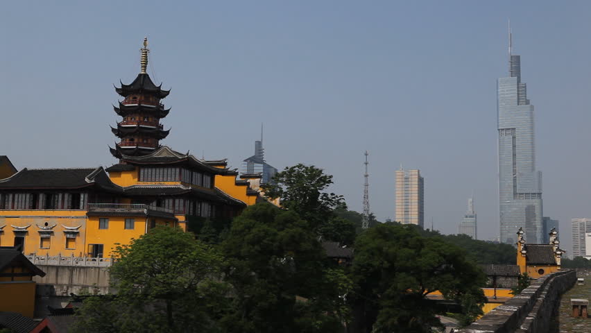 Nanjing from the old city wall in Nanjing, China image - Free stock ...