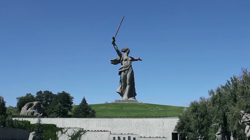 Stock Video Clip of monument of Motherland Calls in Mamayev Kurgan ...