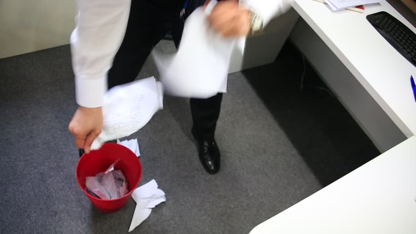 Businessman Tearing and Trashing Papers Stock Footage Video (100% ...
