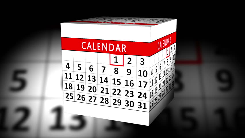 Calendar Month Rotating Cube - Stock Footage Video (100% Royalty-free ...