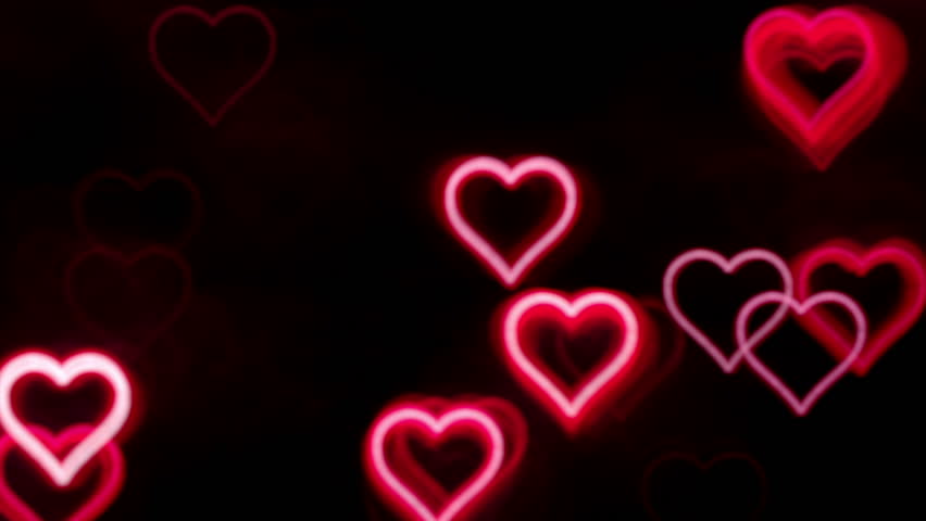 Floating Neon Hearts Stock Footage Video 3894791 | Shutterstock