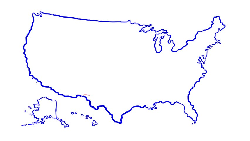 Alaska Animated Map Video, Starts With Light Blue USA National Map With ...
