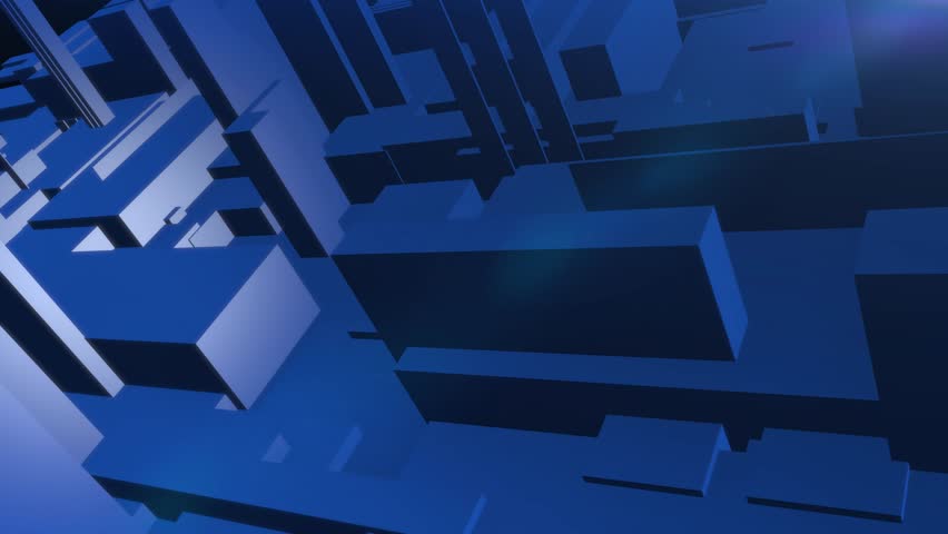 Blue Blocks Abstract Motion Background Stock Footage Video (100% ...