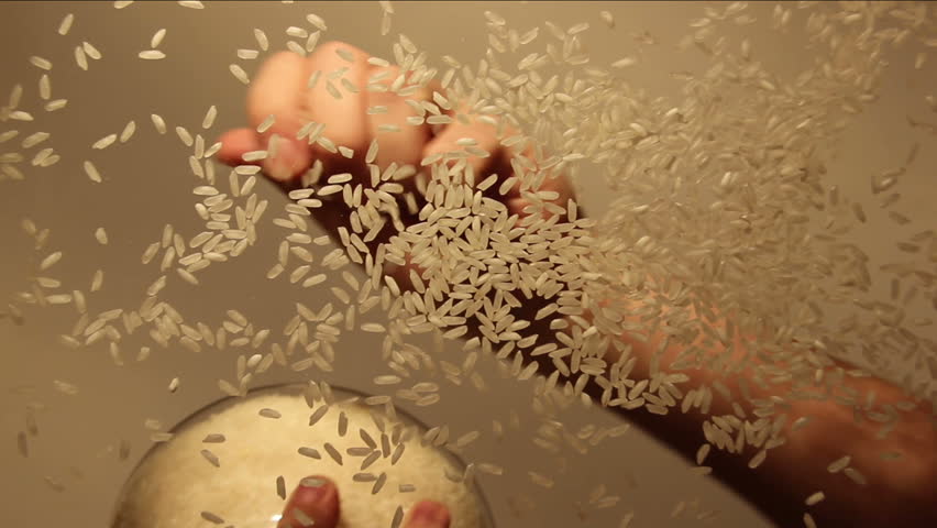 Falling Rice from a Plate Stock Footage Video (100% Royalty-free ...