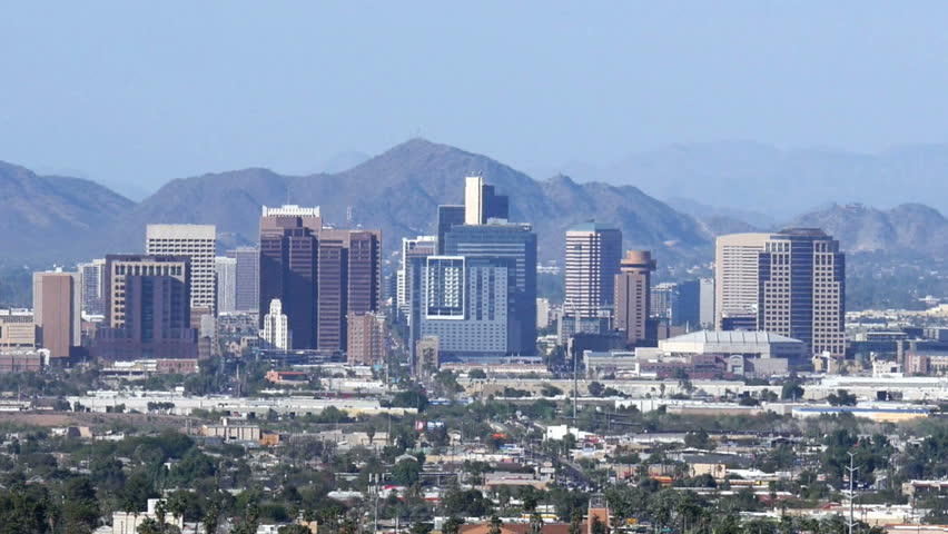 Phoenix Skyline in Arizona. 4k Stock Footage Video (100% Royalty-free ...