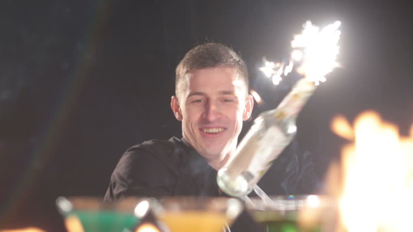 Man Enjoying A Smoke Of A Water Pipe. High Definition Video. Stock ...