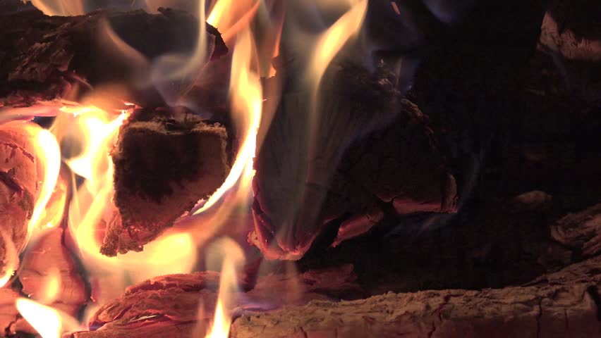 Flames On Dying Embers in Stock Footage Video (100% Royalty-free ...