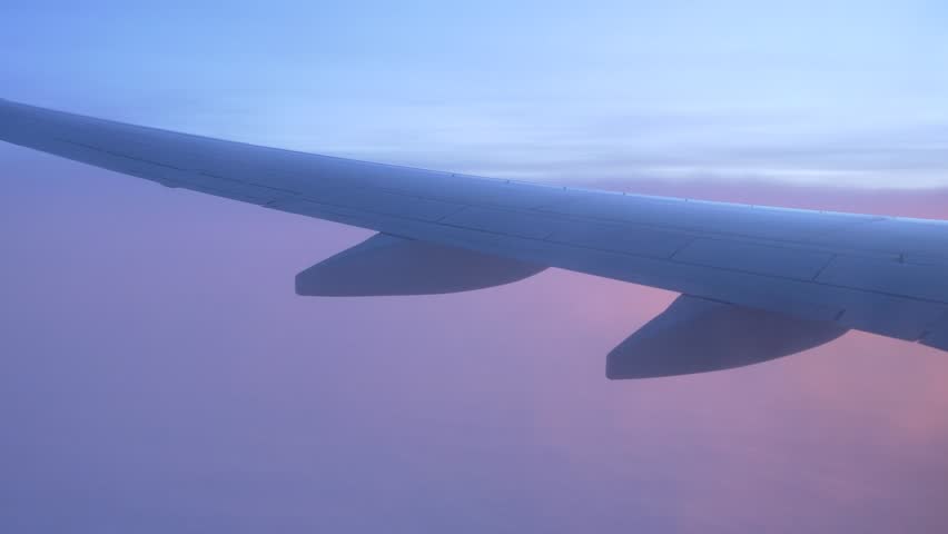 4k Uhd POV Point Of View Shot From Inside Airplane Passenger Window ...