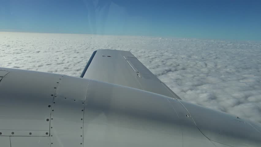 Aerial Aircraft Wing Over Puerto Rico Caribbean. Commercial Airline ...