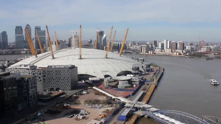 Stock Video Clip of Aerial shot of the O2 Arena, London | Shutterstock