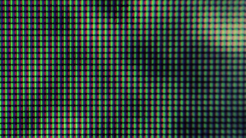 RGB Pixels On The TV During The Screening Of The Film, Macro, Close-up ...