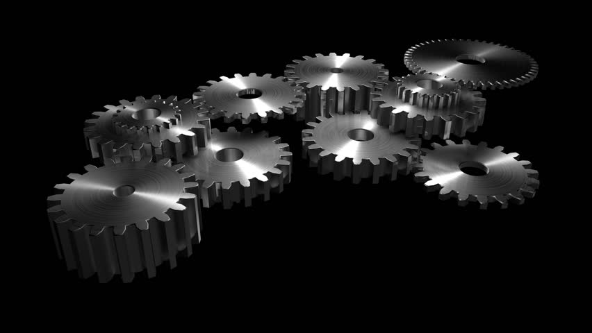 Stock Video Clip of Animated cogs rotating, alpha, loop | Shutterstock
