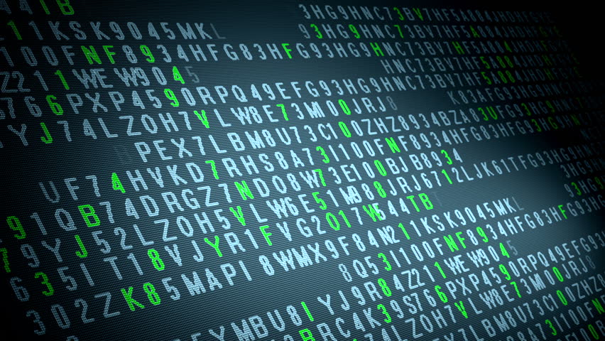 Hexadecimal Code Running Up A Computer Screen. Blue Digits. Videos de ...