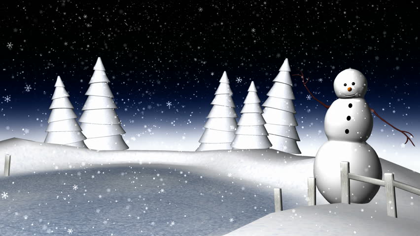 A Classical Winter Scene. Looping Snowflakes Animation Stock Footage ...
