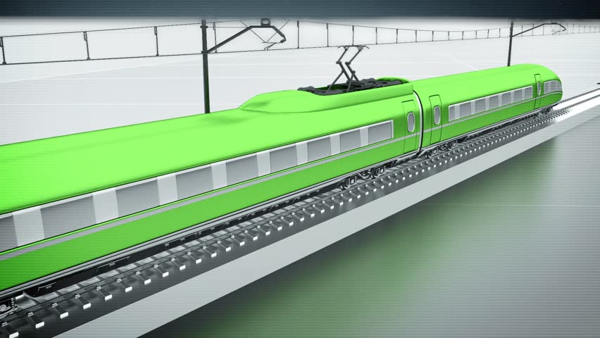Green High Speed Passenger Train. Stock Footage Video (100% Royalty ...