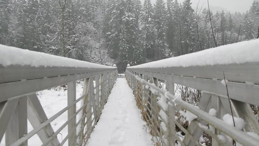 Snowy Bridge. Stock Footage Video (100% Royalty-free) 992755 | Shutterstock